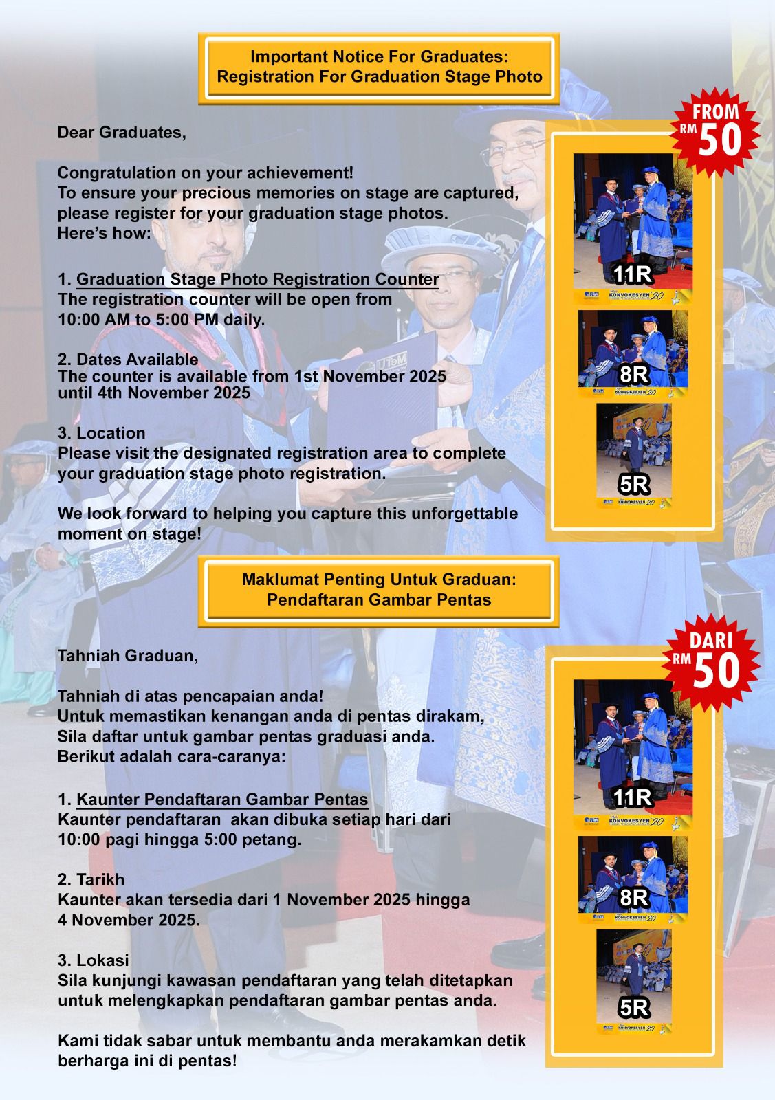 Convocation Stage Photo Booking 2025 - UTeM Convocation Ceremony